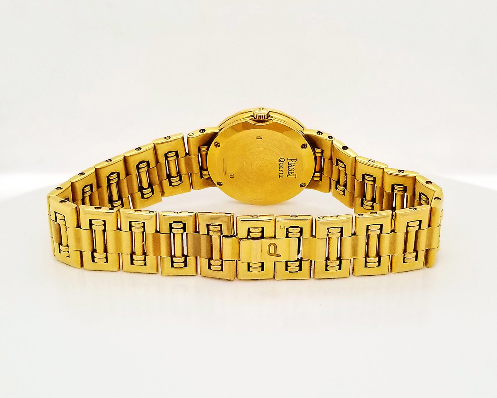 Piaget 18 Karat Yellow Gold Diamond Dancer Women's Wristwatch For Sale ...