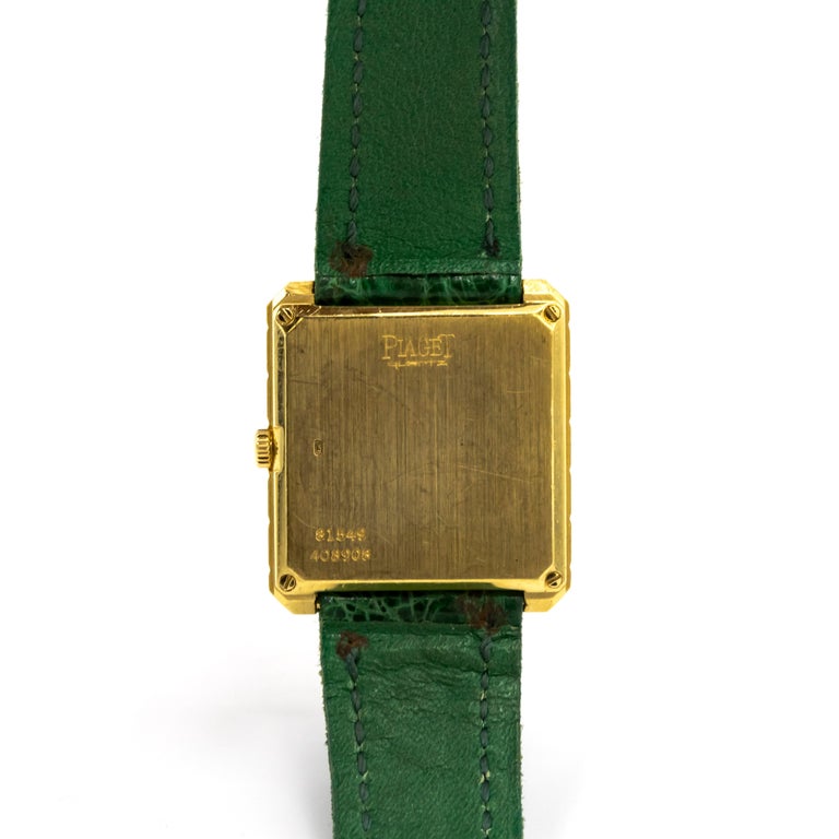 Piaget 18 Karat Yellow Gold Black Bicolor Dial Rectangular Vintage ...