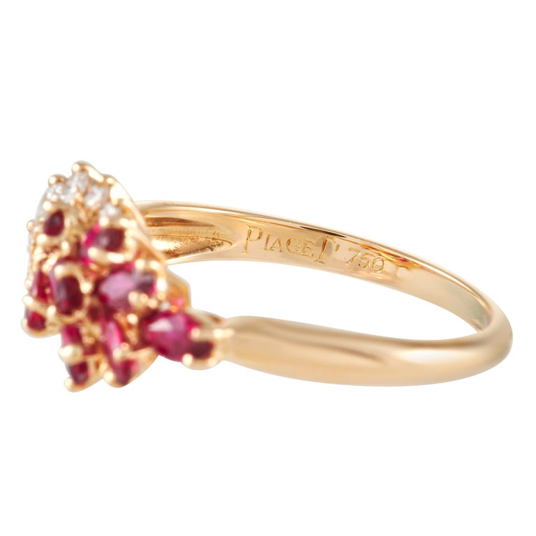 Piaget 18K Yellow Gold Diamond and Ruby Ring at 1stDibs