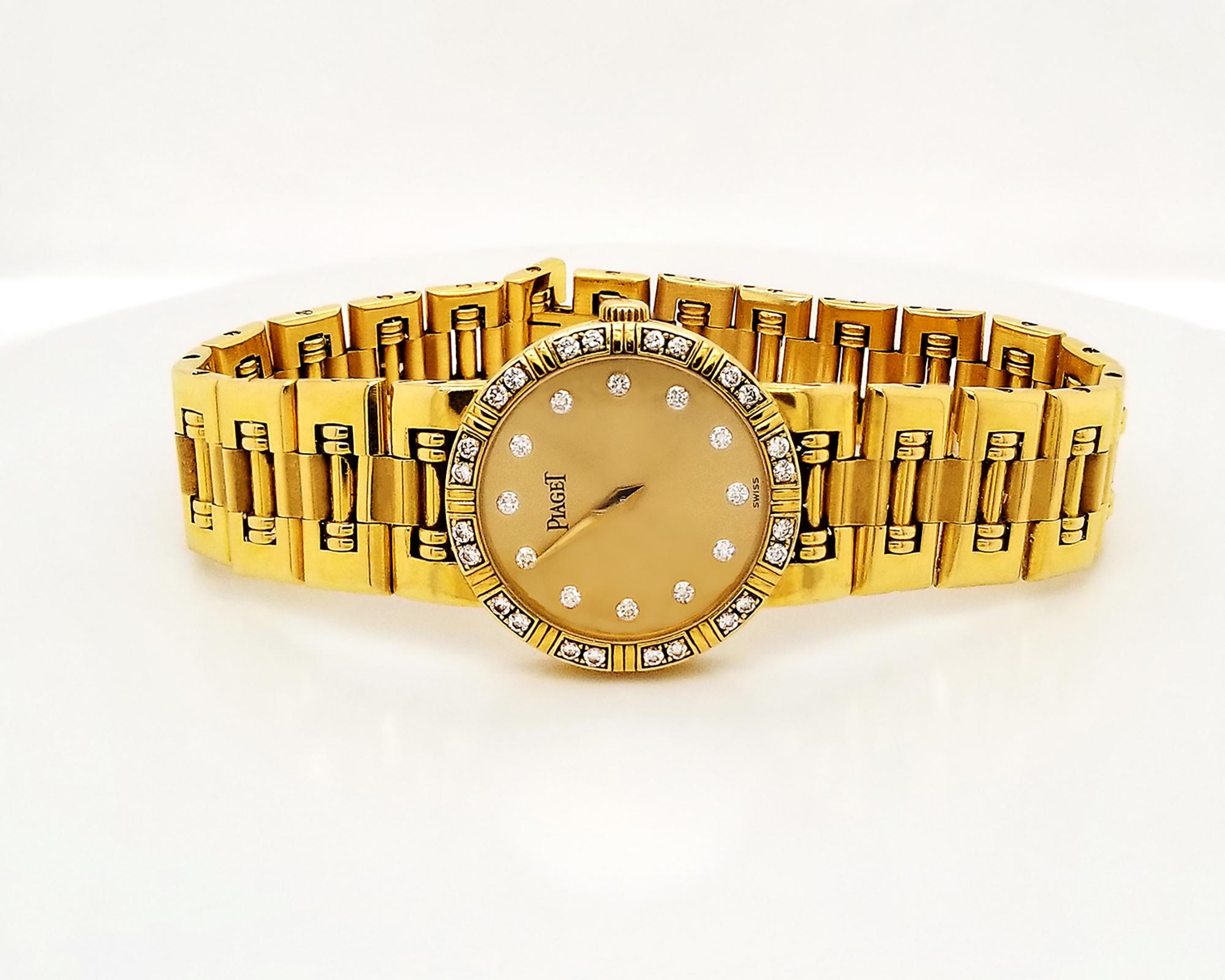 Piaget 18 Karat Yellow Gold Diamond Dancer Women's Wristwatch For Sale ...