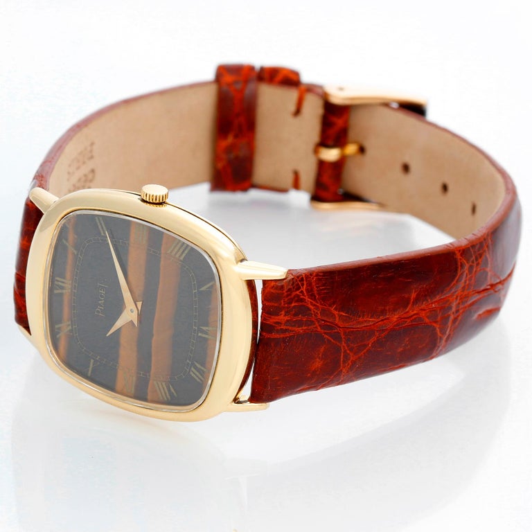Piaget 18 Karat Yellow Gold Tiger Eye Watch Ref. 9454 For Sale at 1stDibs