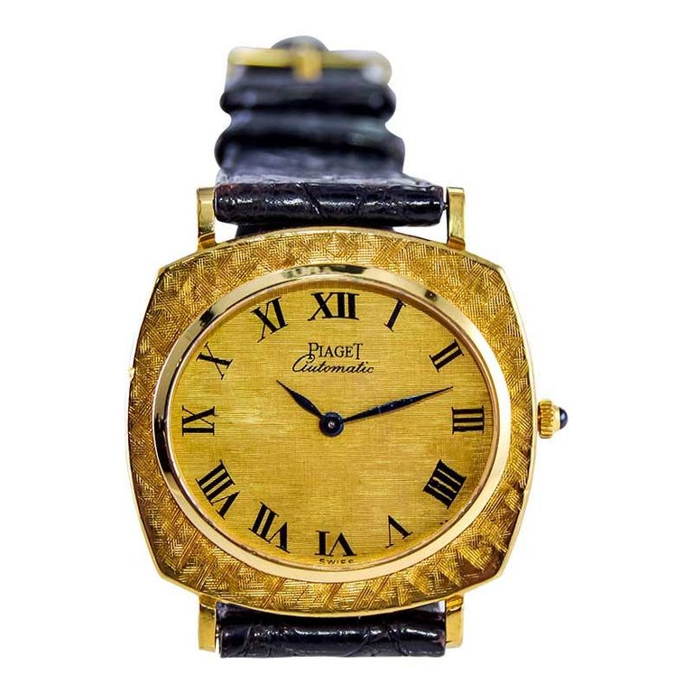Piaget 18Kt. Solid Gold Automatic Micro Rotor and Original Strap and ...