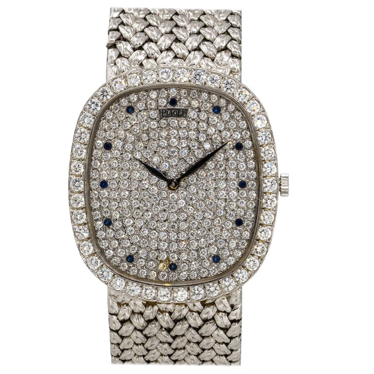 Piaget 94431D2 18k White Gold Diamond and Sapphire Ladies Watch For ...