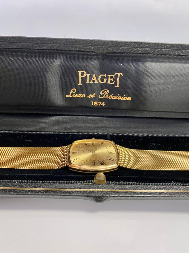 Piaget 9741 Vintage 18k Mens Watch with Champagne Bracelet For Sale at ...