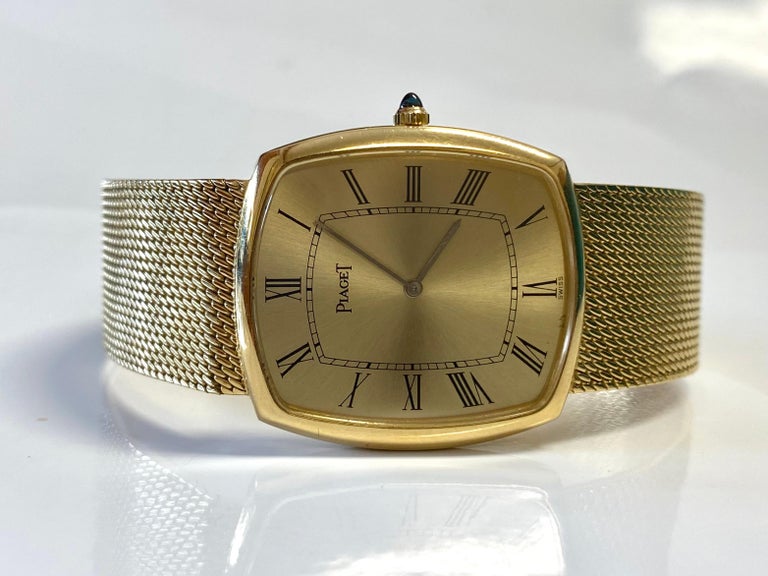 Piaget 9741 Vintage 18k Mens Watch with Champagne Bracelet For Sale at ...