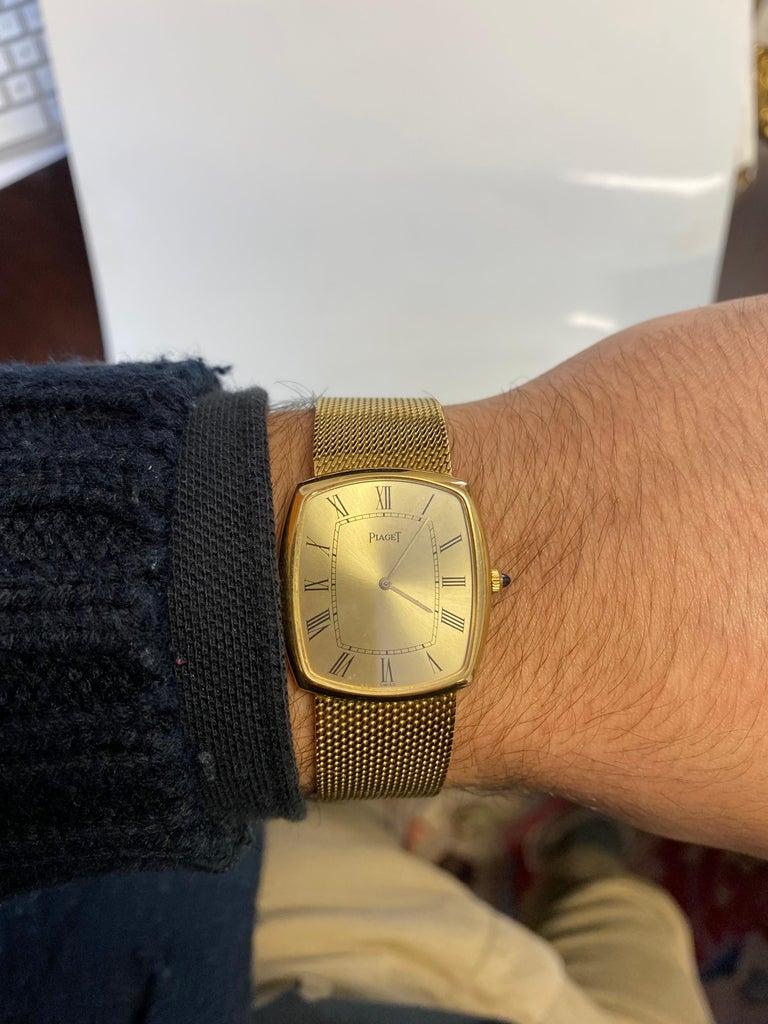 Piaget 9741 Vintage 18k Mens Watch with Champagne Bracelet For Sale at ...