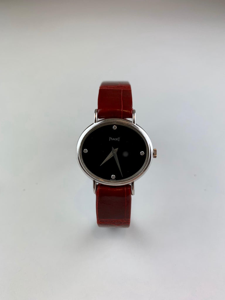 Piaget 9802 18 Carat Gold Diamond Wristwatch For Sale at 1stDibs