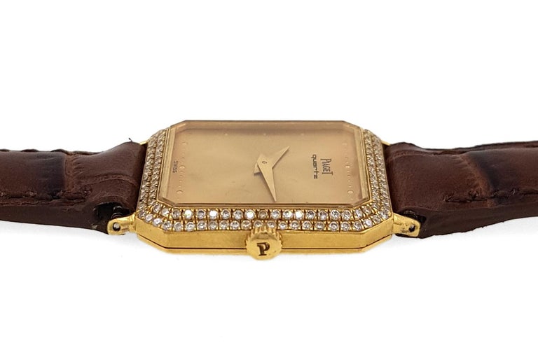 Piaget Classic Cocktail 18k 750 Factory Set Diamonds Solid Gold Watch ...