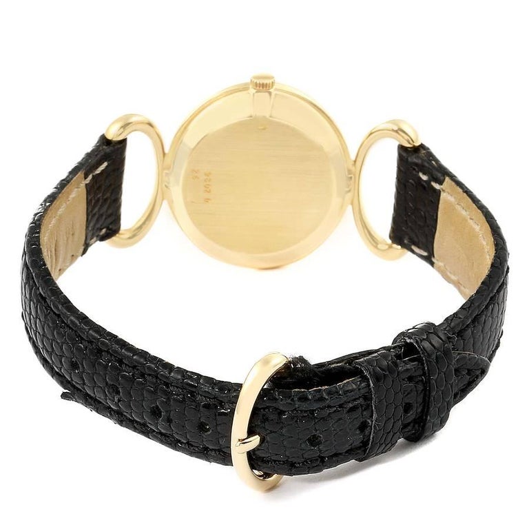 Piaget Classique Yellow Gold Onix Diamond Dial Vintage Ladies Watch ...