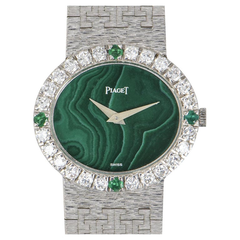 Piaget Cocktail Watch White Gold Malachite Dial Watch 984A6 at 1stDibs