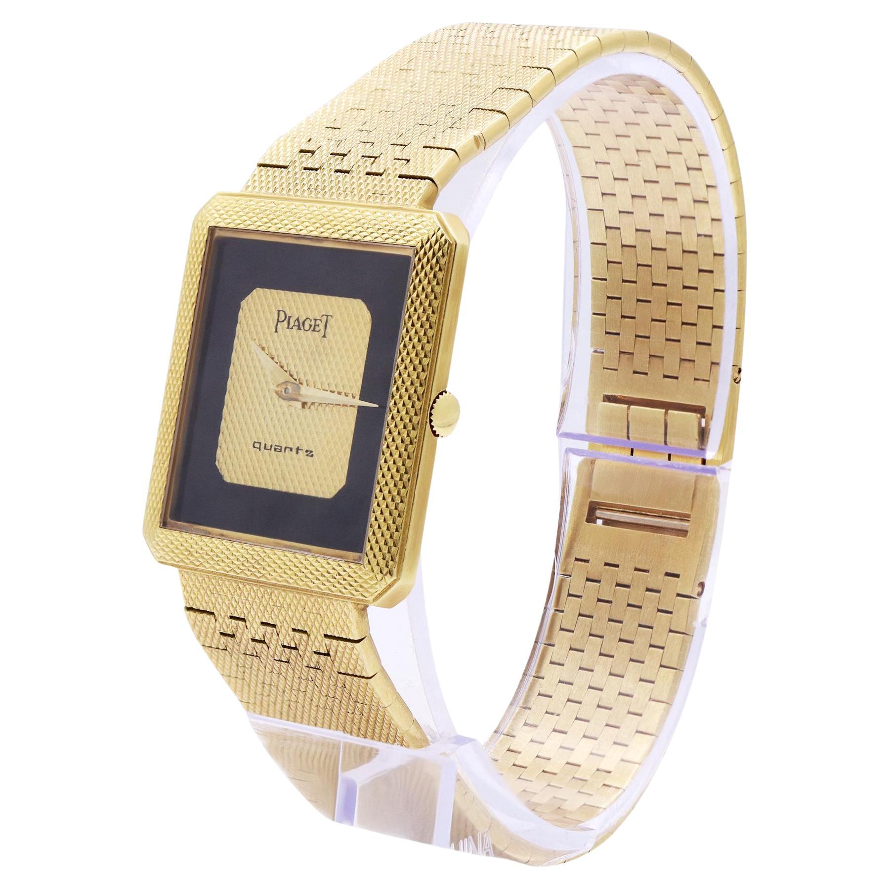 PIAGET Polo 18K Yellow solid Gold silver Dial quartz Men's watch For ...