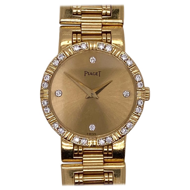 Piaget Dancer Diamond Bezel Dial 18 Karat Yellow Gold Ladies Quartz ...