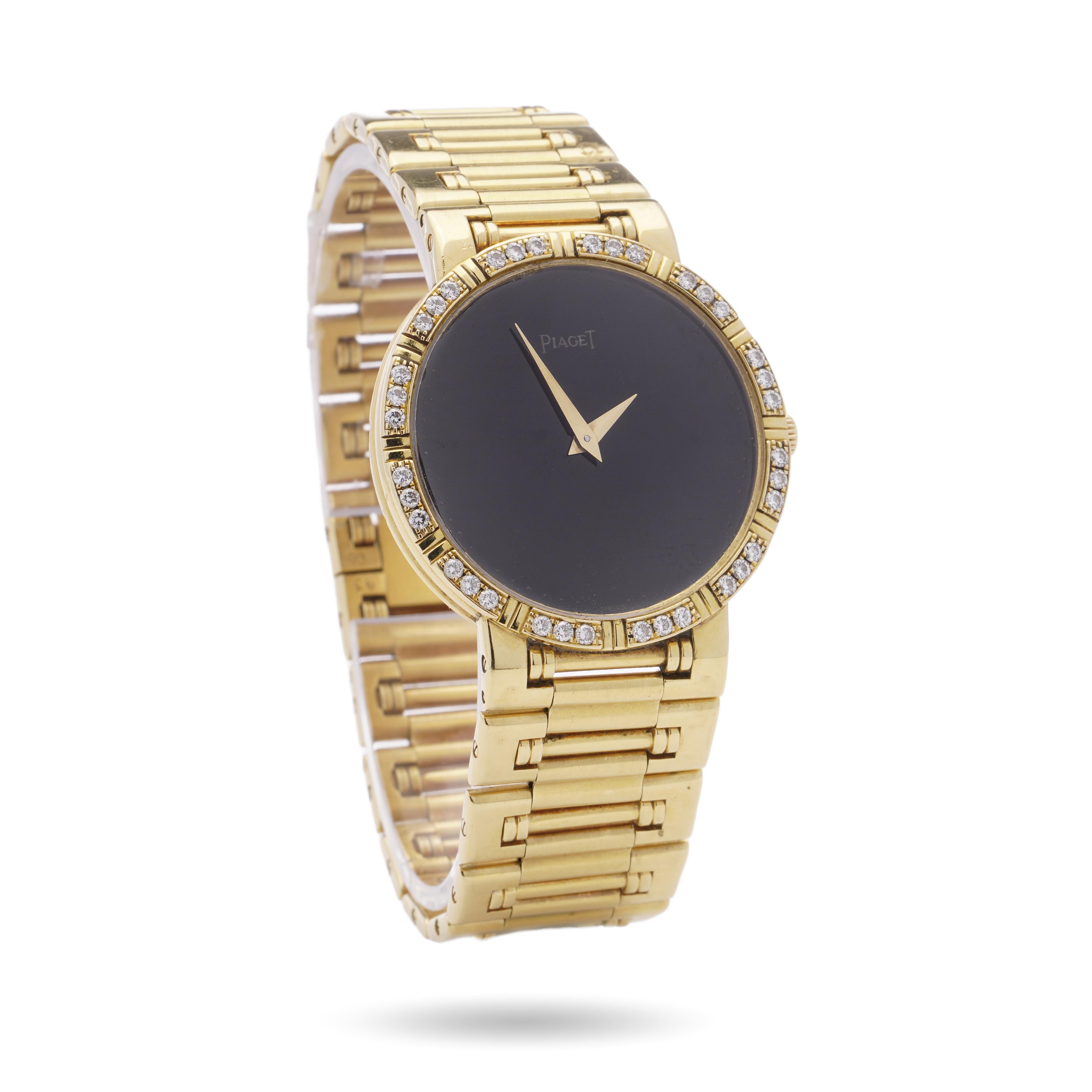 Piaget Dancer Ladies 18 Karat Yellow Gold Wristwatch with Diamonds, Ref ...