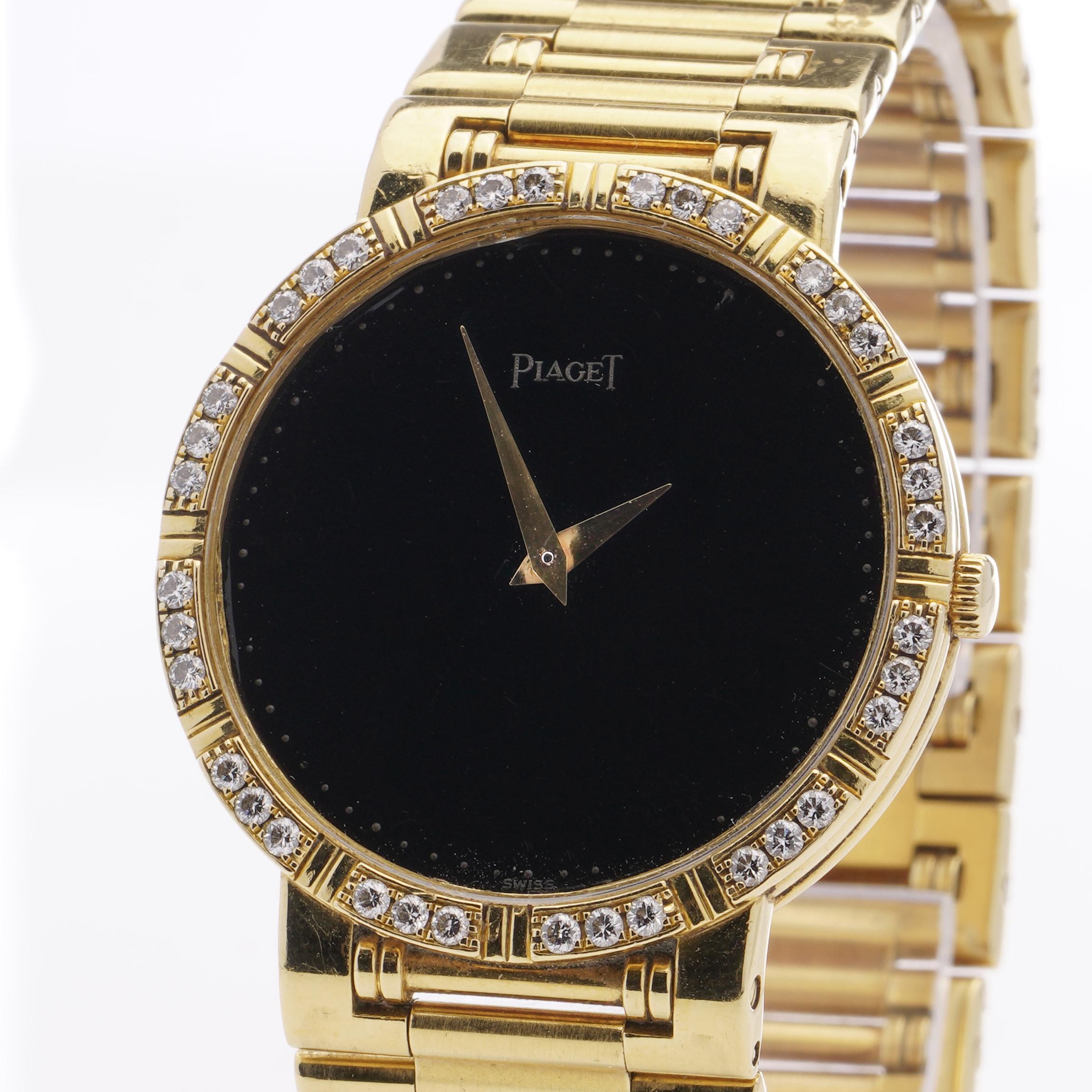 Piaget Dancer Ladies 18 Karat Yellow Gold Wristwatch with Diamonds, Ref ...