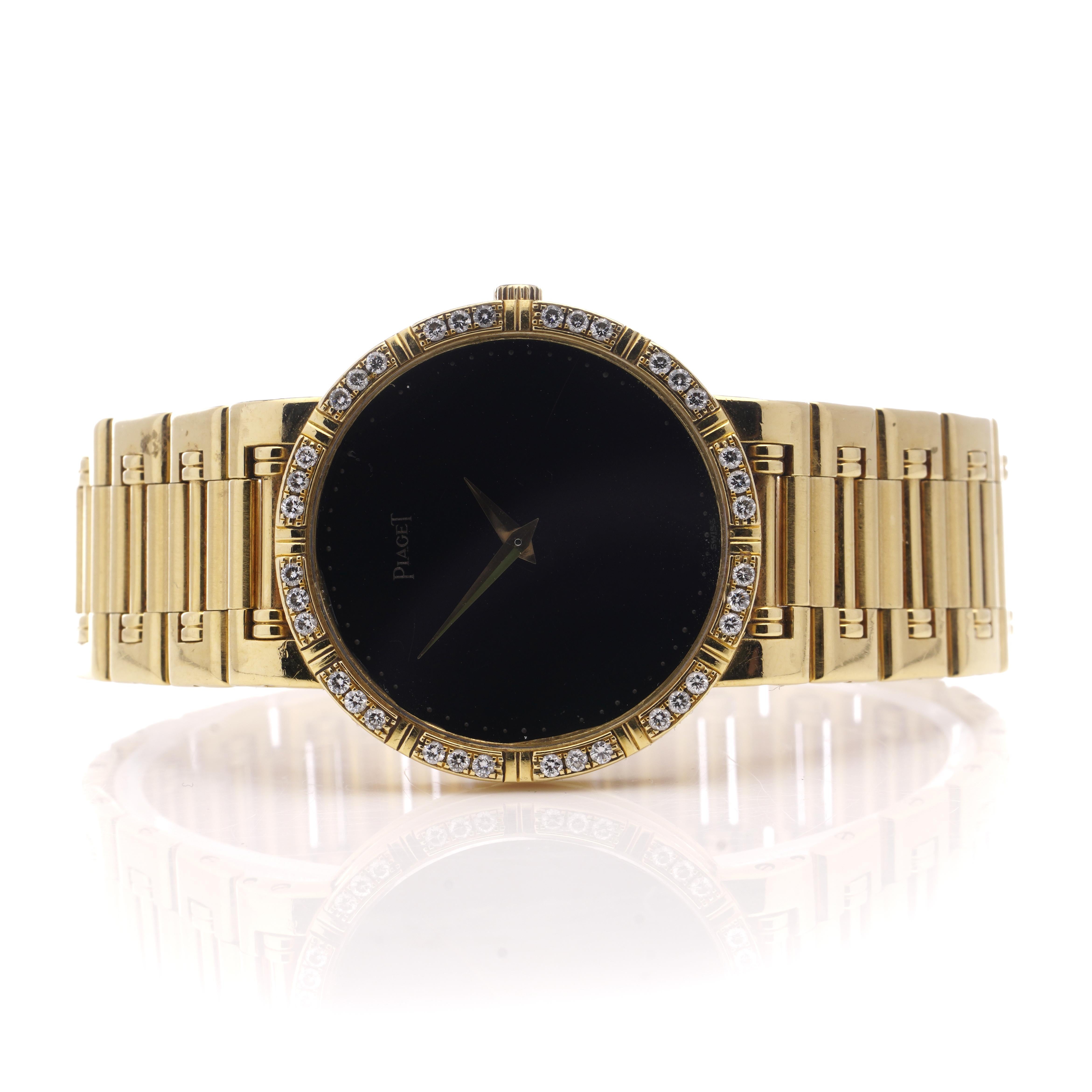 Piaget Dancer Ladies 18 Karat Yellow Gold Wristwatch with Diamonds, Ref ...