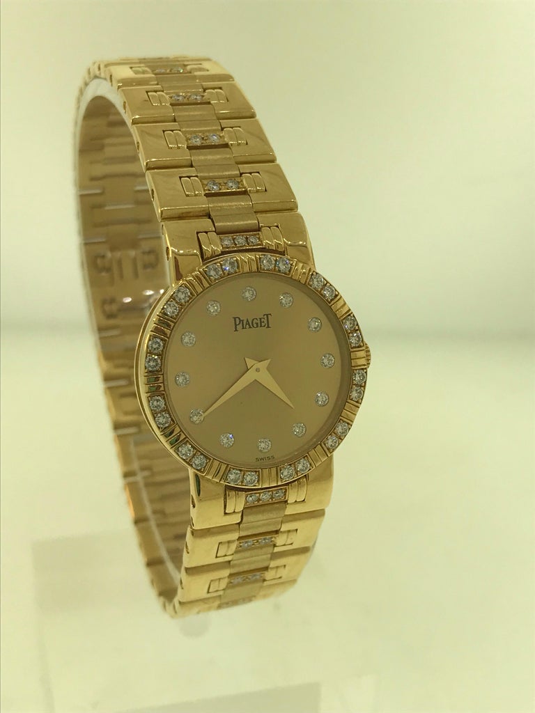 Piaget Dancer Yellow Gold Diamond Bezel Dial and Bracelet Ladies Watch ...