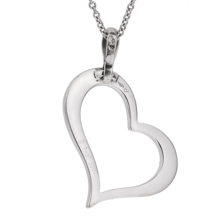 Piaget Diamond Heart White Gold Necklace For Sale at 1stDibs | piaget ...
