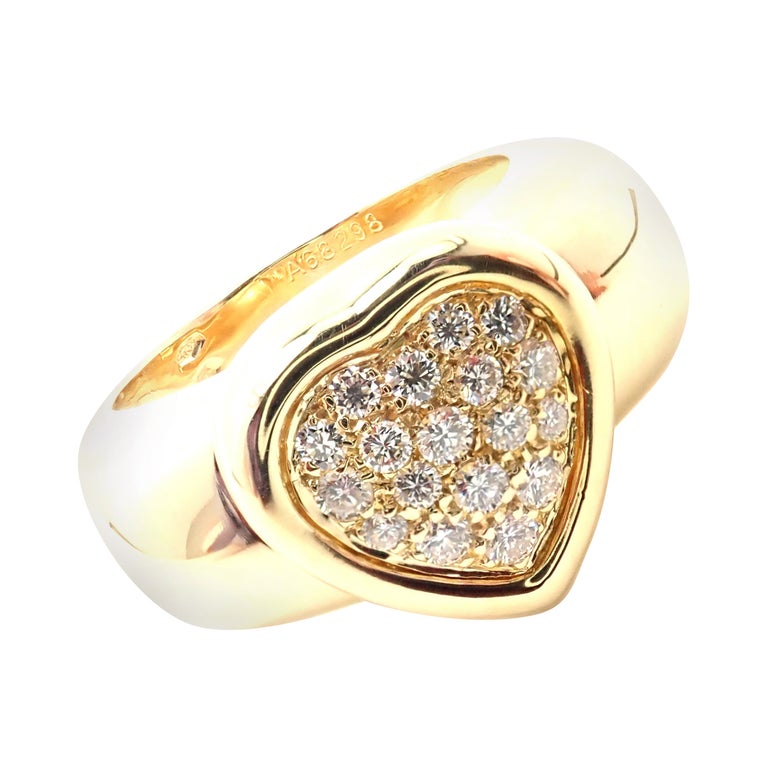 Piaget Diamond Large Yellow Gold Heart Ring at 1stDibs