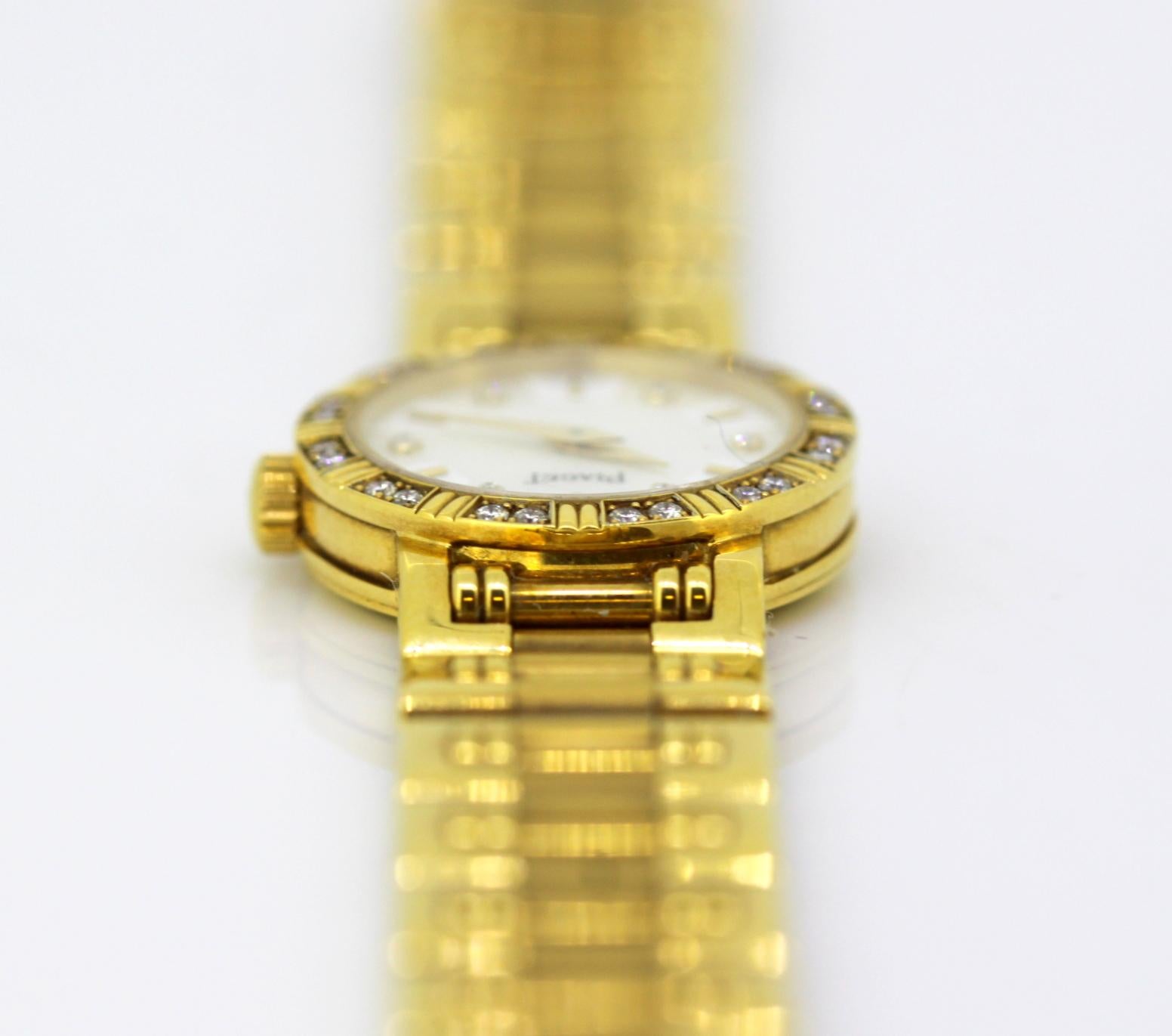 Piaget Diamond "Mini Dancer" 18 Karat Yellow Gold Ladies Wristwatch For ...