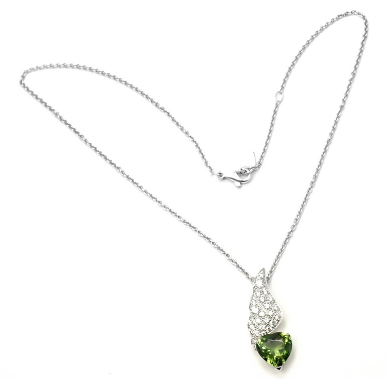 Piaget Diamond Peridot Heart White Gold Pendant Necklace For Sale at ...