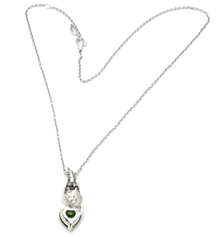 Piaget Diamond Peridot Heart White Gold Pendant Necklace For Sale at ...