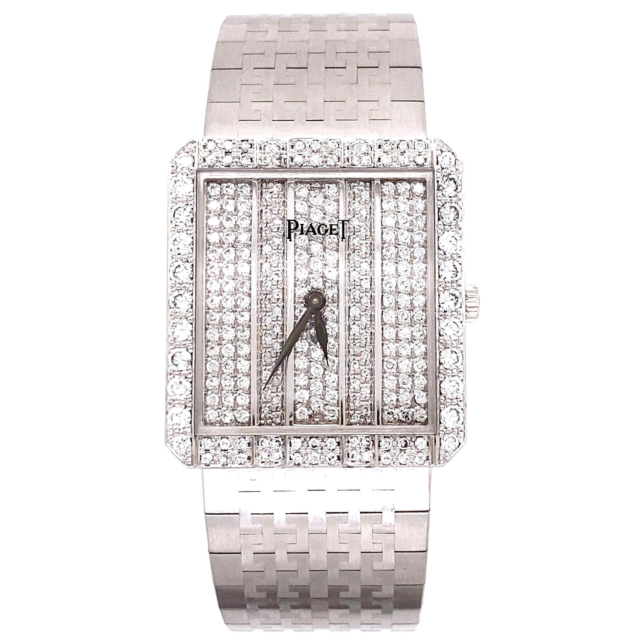 Piaget Diamond White Gold Dress Wristwatch Estate Fine Jewelry at 1stDibs