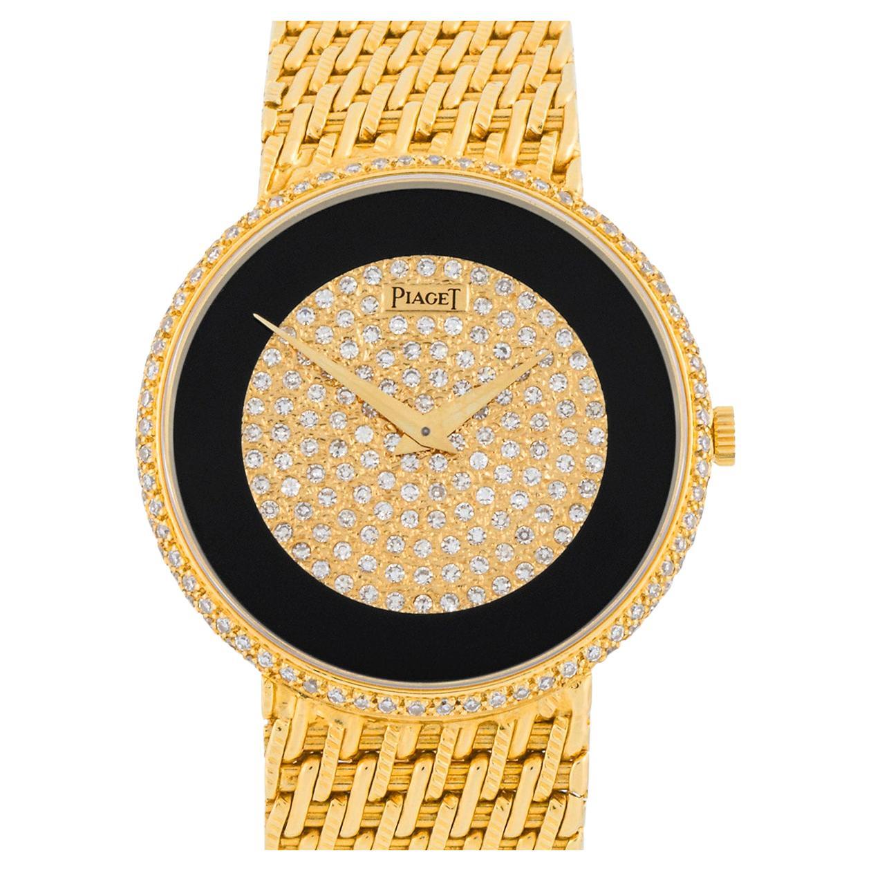 Piaget Disco Diamonds dial, lady watch 32mm golden case, dial and ...