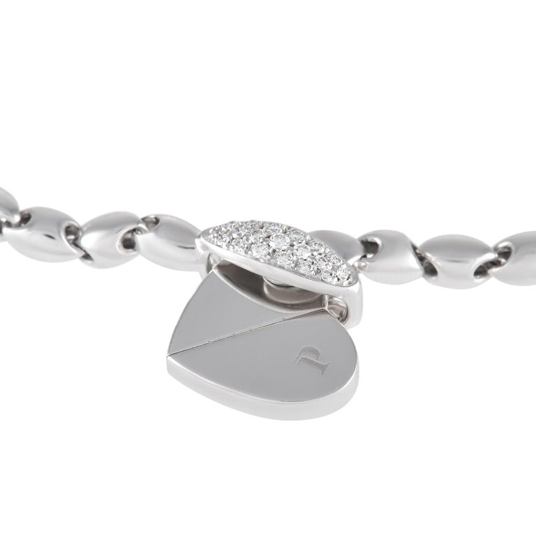 Piaget Dole 18K White Gold Diamond Heart Bracelet For Sale at 1stDibs