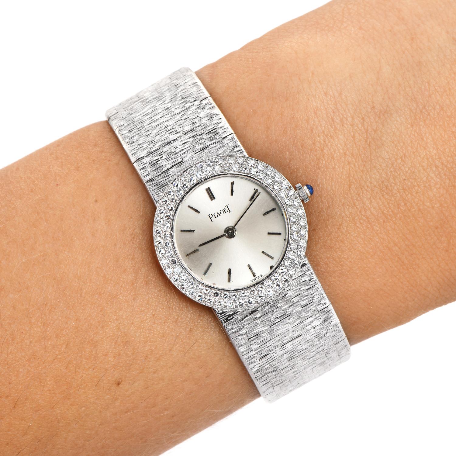 Piaget Double Row Diamond Silver Dial 18k Gold Ladies Watchpiaget's ...