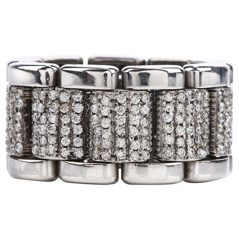 Piaget Flexible 18 Karat Wide Diamond Eternity Band Ring For Sale at ...