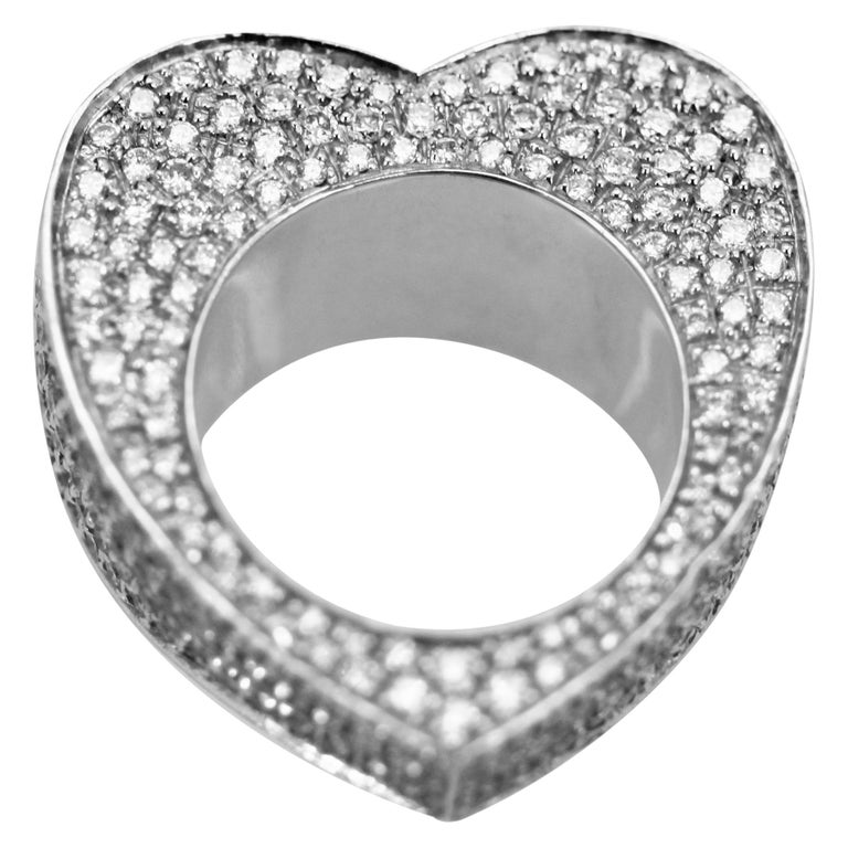Piaget Full Diamond Heart Ring 18 Karat at 1stDibs | piaget heart ring