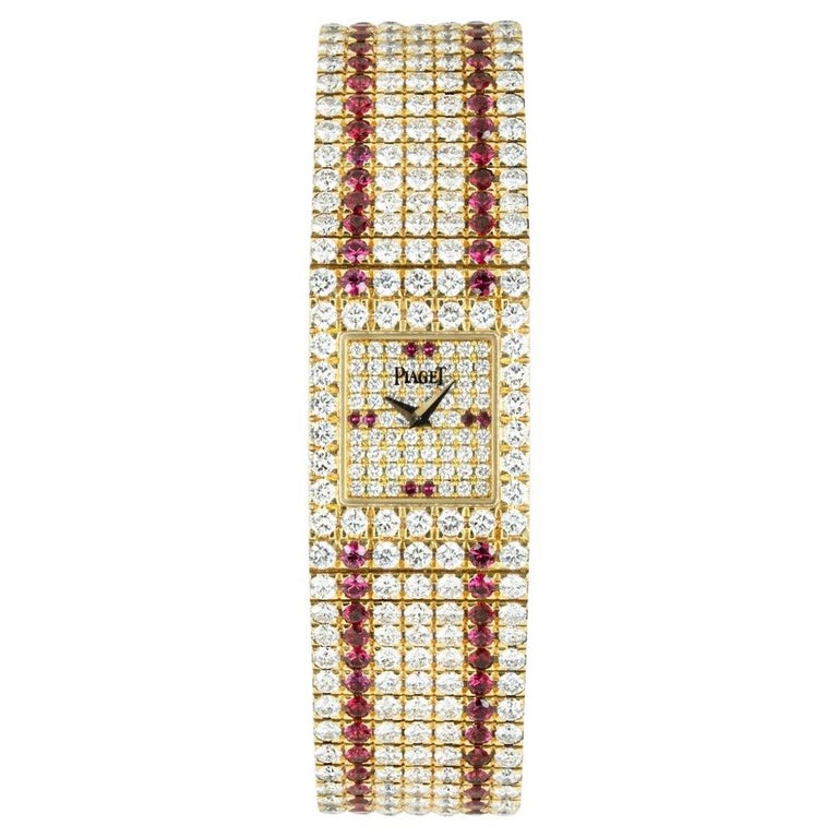 Piaget Fully Loaded Diamond and Ruby Set Quartz Wristwatch
