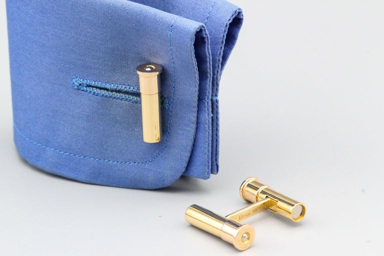 Piaget Green Enamel Sapphire 18 Karat Gold Watch Cufflinks For Sale at ...