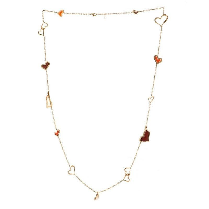 Piaget 18 Karat Yellow Gold Diamond Deformation Heart Motif Necklace at ...