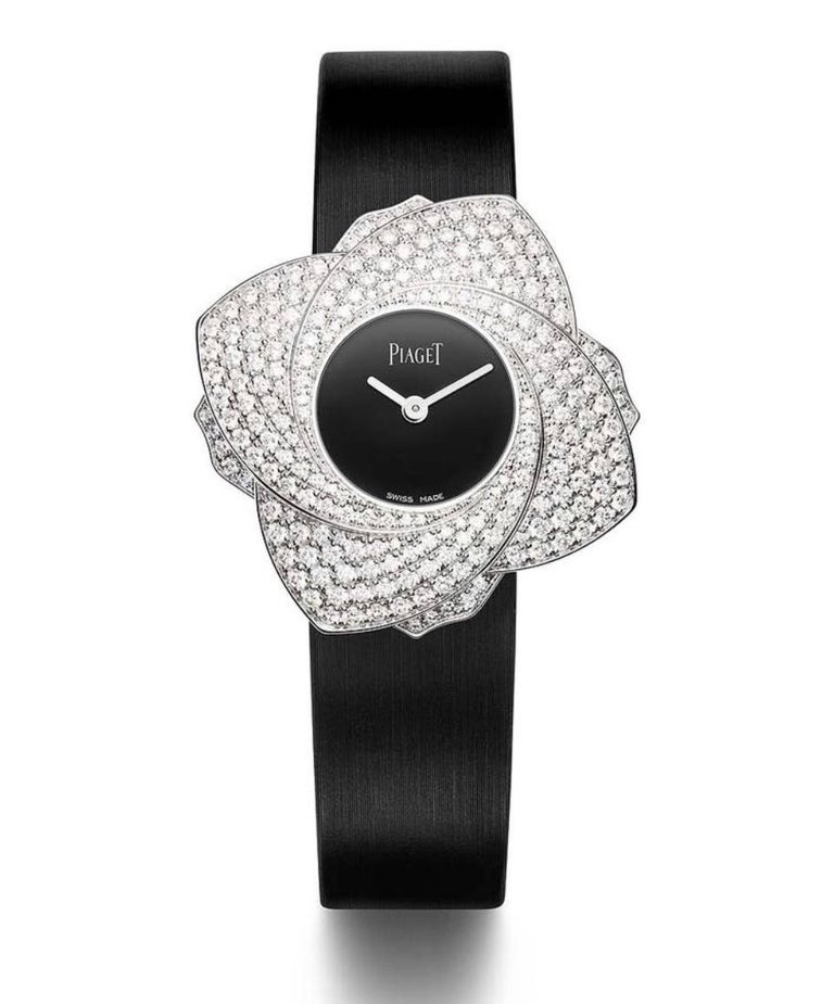 Piaget Limelight Blooming Rose Diamond White Gold Wristwatch For Sale ...