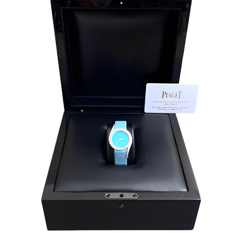 Piaget Limelight Gala Turquoise Dial Diamond Turquoise Leather Strap ...