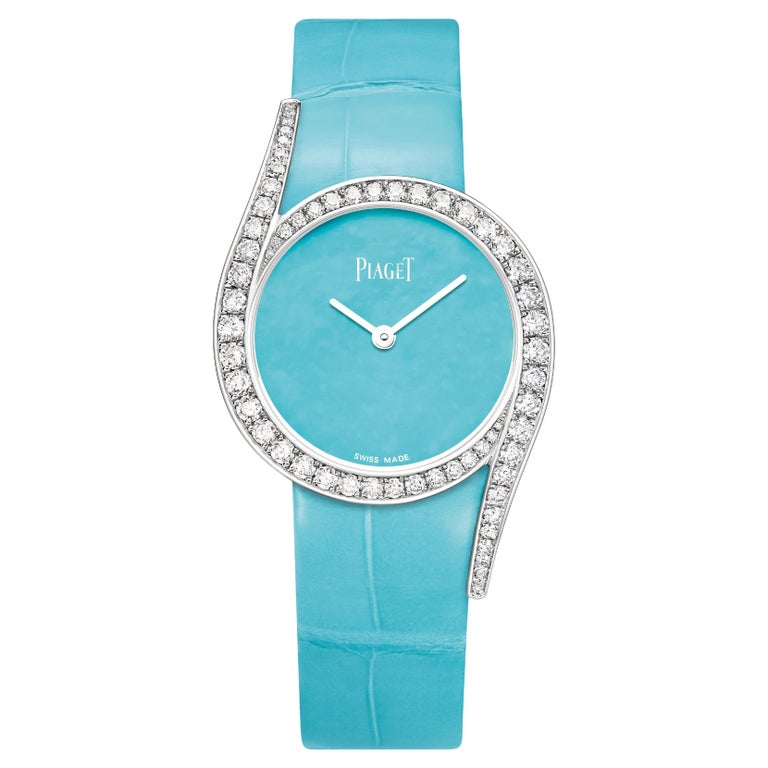 Piaget Limelight Gala Turquoise Dial Diamond Turquoise Leather Strap ...
