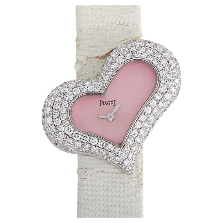 Piaget Limelight White Gold Diamond Heart Watch P10257 For Sale at 1stDibs