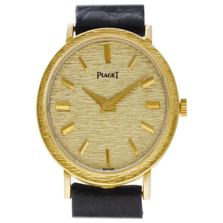 Piaget Oval 9821, Gold Dial, Certified and Warranty at 1stDibs