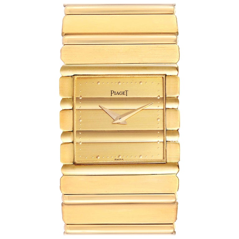 Piaget Polo 18 Karat Yellow Gold Quartz Men's Watch 7131 For Sale at 1stDibs | piaget 18k gold ...