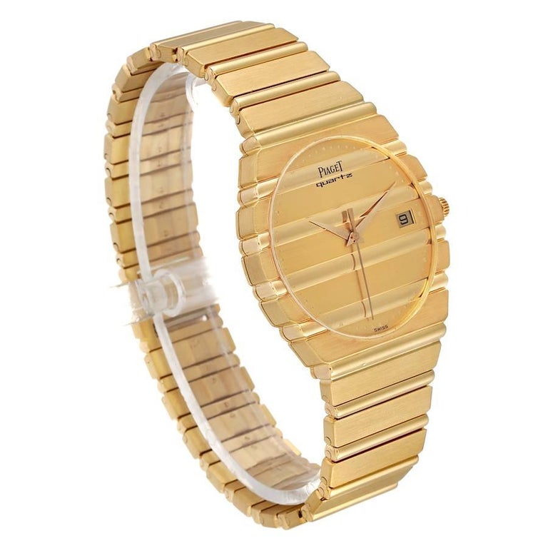 Piaget Polo 18K Yellow Gold Champagne Dial Mens Watch 15561 For Sale at ...