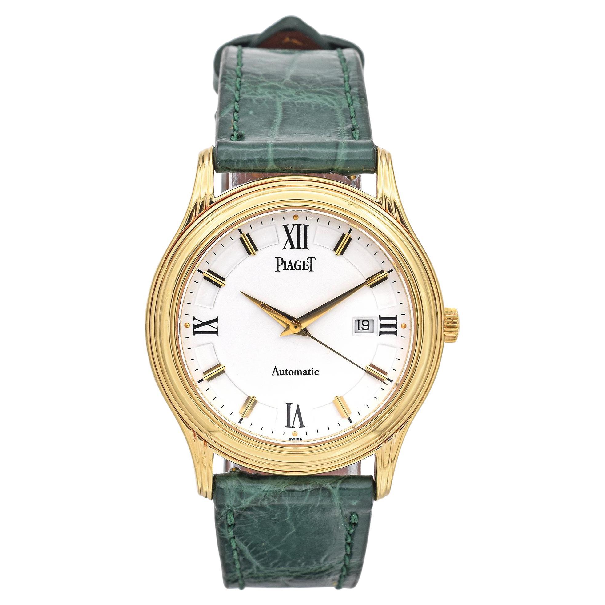 Piaget Polo 18k Yellow Gold Men's Automatic Watch Ref 24001 For Sale at ...