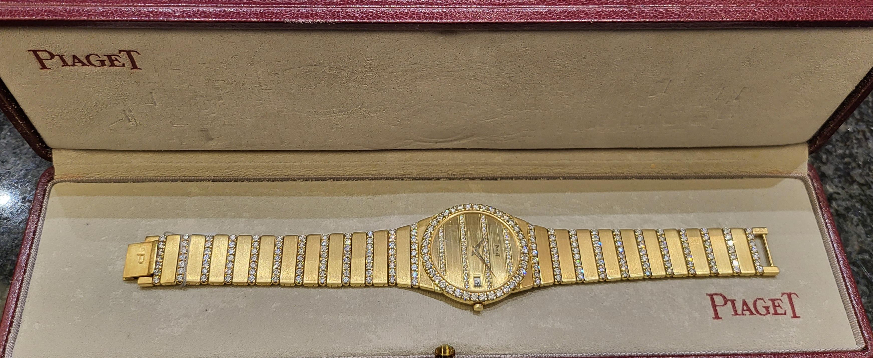 Piaget Polo 18kt Yellow Gold Factory Diamonds Wristwatch, Quartz For ...