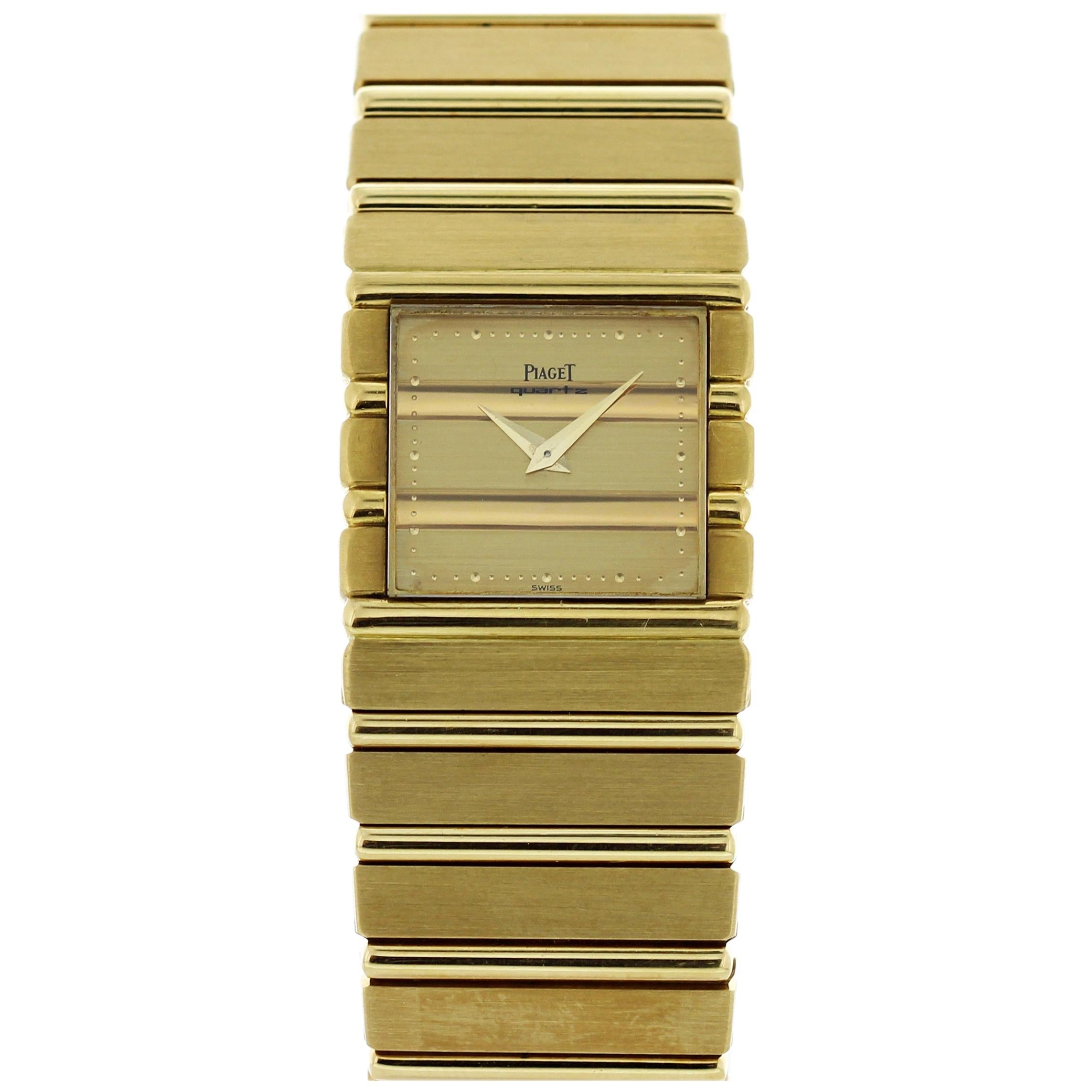 Piaget Polo 7131 C701 18 Karat Yellow Gold Quartz Watch For Sale at 1stDibs