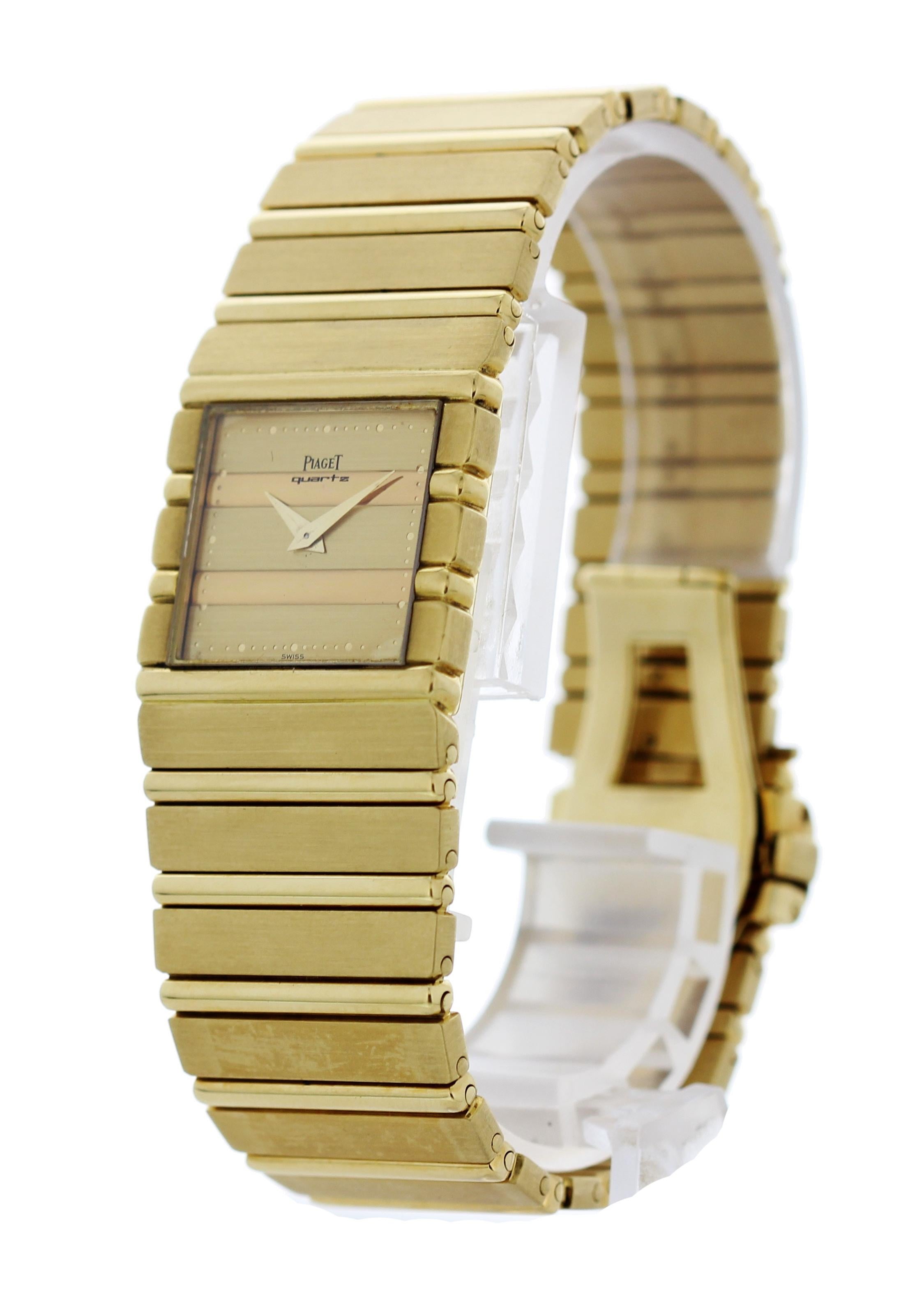 Piaget Polo 7131 C701 18 Karat Yellow Gold Quartz Watch For Sale at 1stDibs