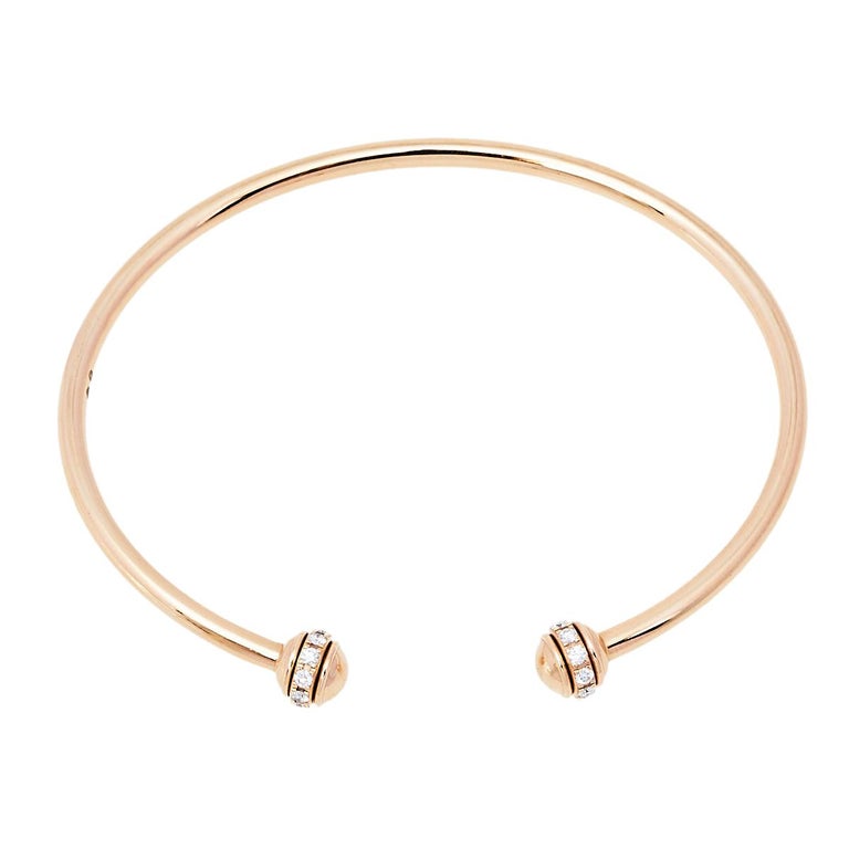 Piaget Possession 18K Rose Gold and Diamonds Open Cuff Bracelet at 1stDibs