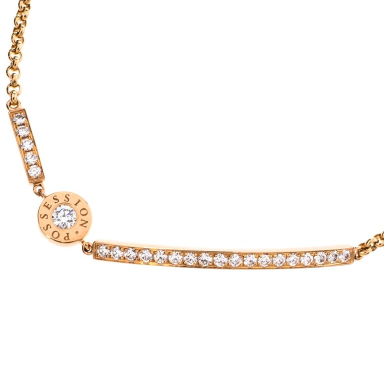 Piaget Possession Diamond 18K Rose Gold Chain Link Bracelet at 1stDibs