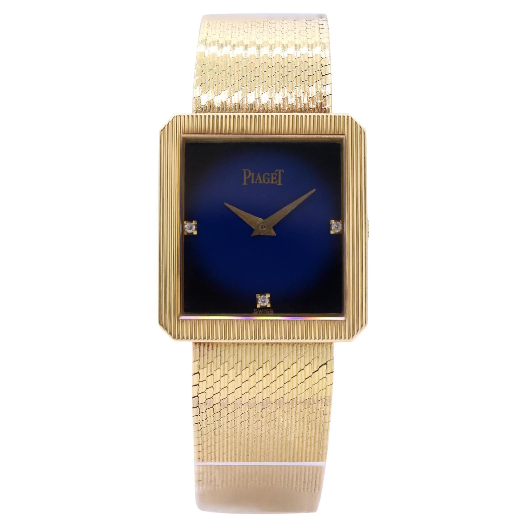 PIAGET Polo 18K Yellow solid Gold silver Dial quartz Men's watch For Sale at 1stDibs