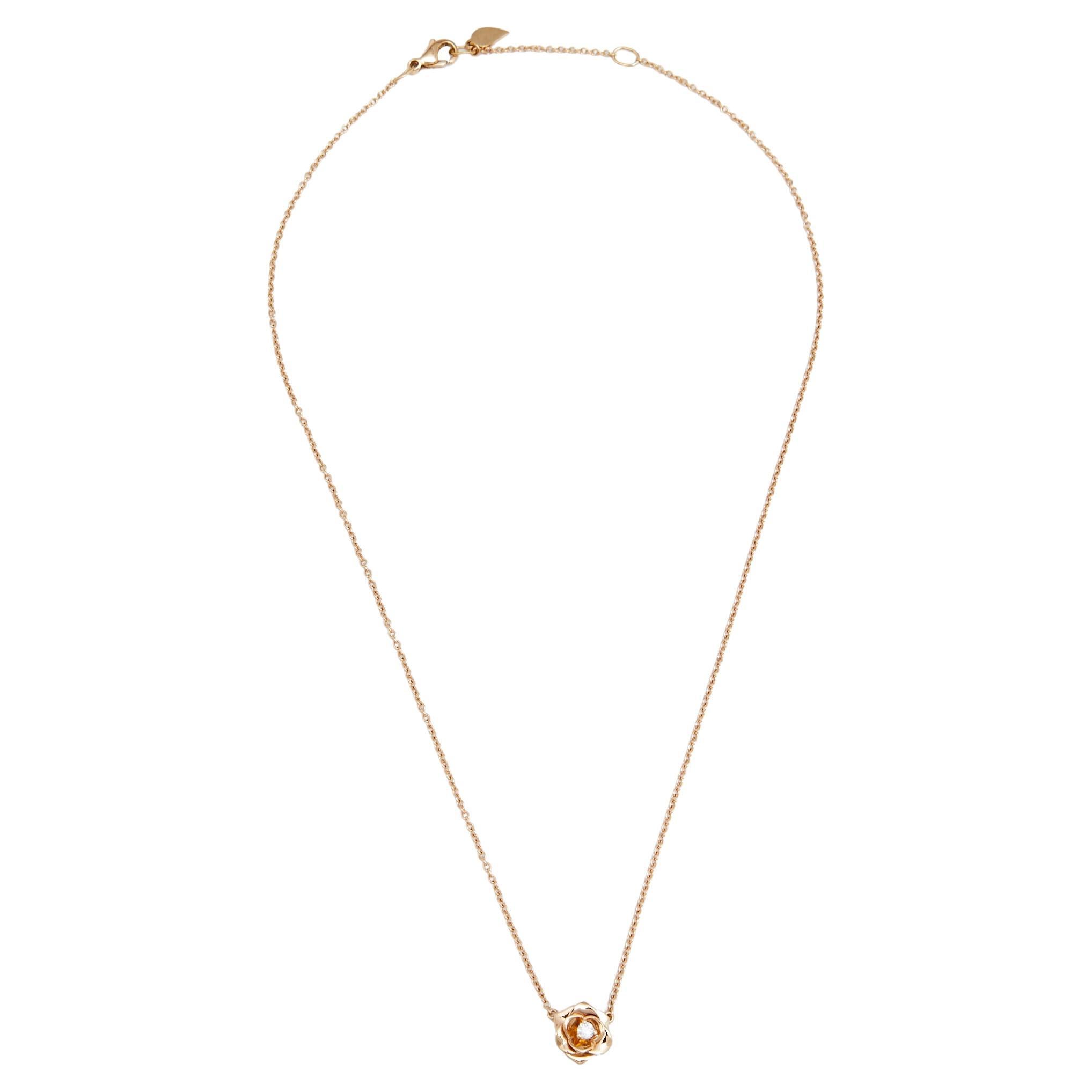 Piaget Rose Diamond 18k Rose Gold Chain Necklace at 1stDibs