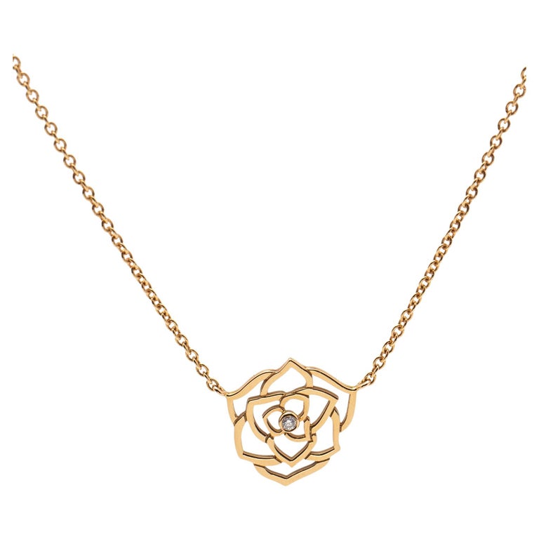 Piaget Rose Diamond 18k Rose Gold Chain Necklace For Sale at 1stDibs